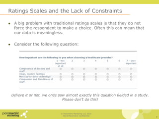 Introduction to MaxDiff Scaling of Importance - Parametric Marketing ...
