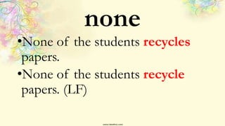 Subject-Verb Agreement | PPT