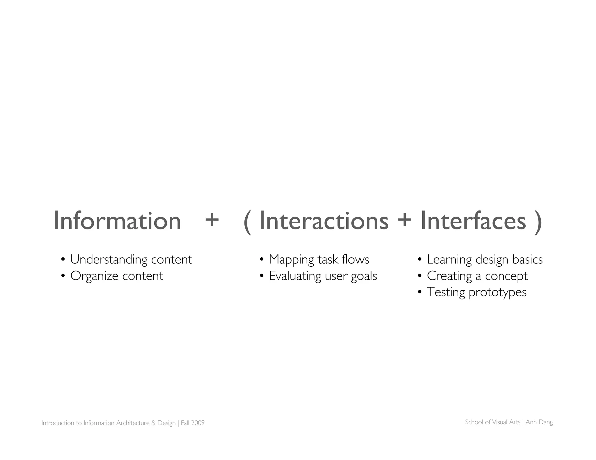 Sva Intro to Information Architecture & Design Fall 09 | PDF