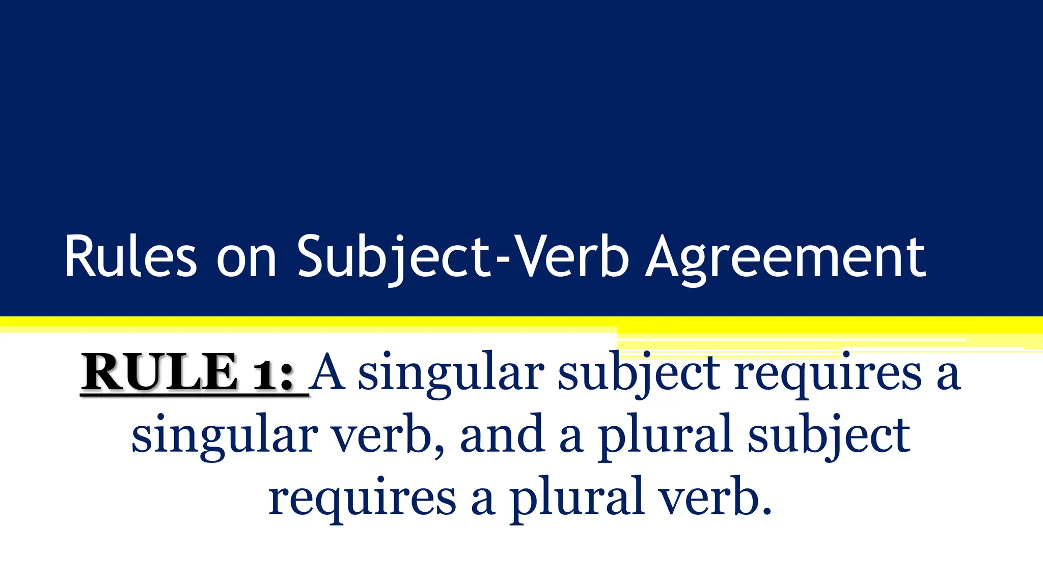 Subject Verb Agreement (SVA) General Rules | PPTX