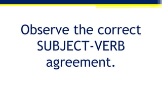 Subject Verb Agreement (SVA) General Rules | PPTX