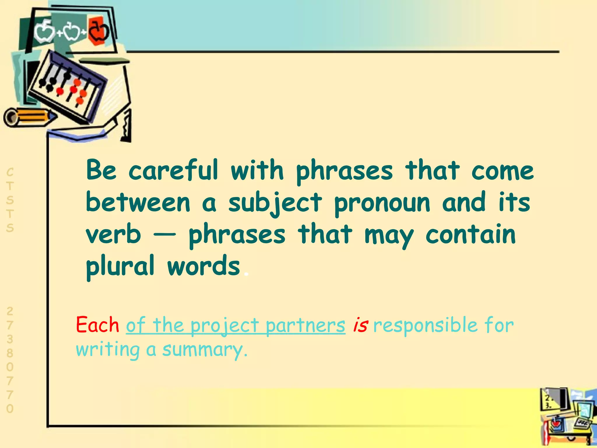Grammar: Subject-Verb Agreement | PPS