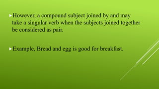 Subject verb agreement | PPT
