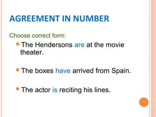 Subject Verb Agreement | PPT