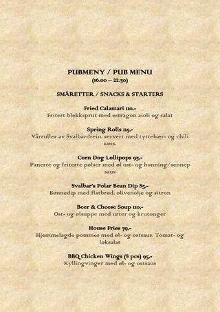 Svalbar pubmeny feb 2013 | PDF