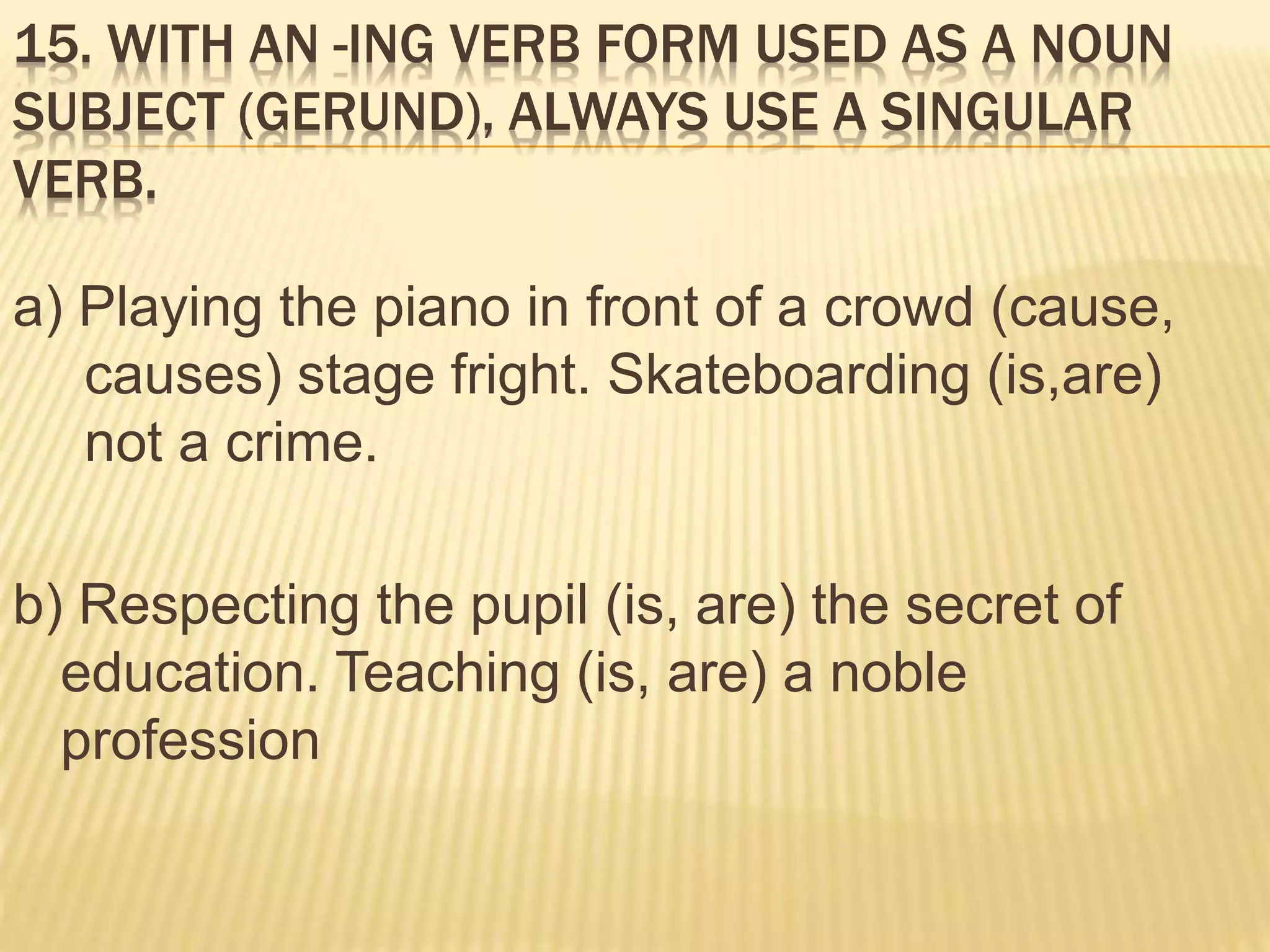 Subject and Verb Agreement | PPTX