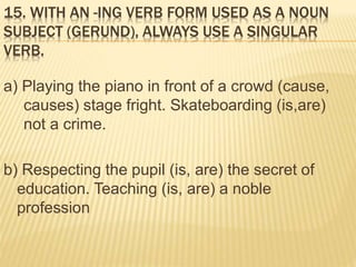 Subject and Verb Agreement | PPT