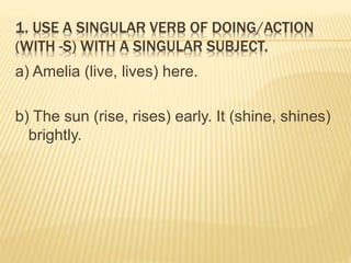 Subject and Verb Agreement | PPTX