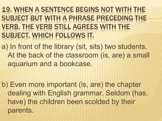 Subject and Verb Agreement | PPTX