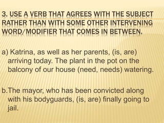 Subject and Verb Agreement | PPTX