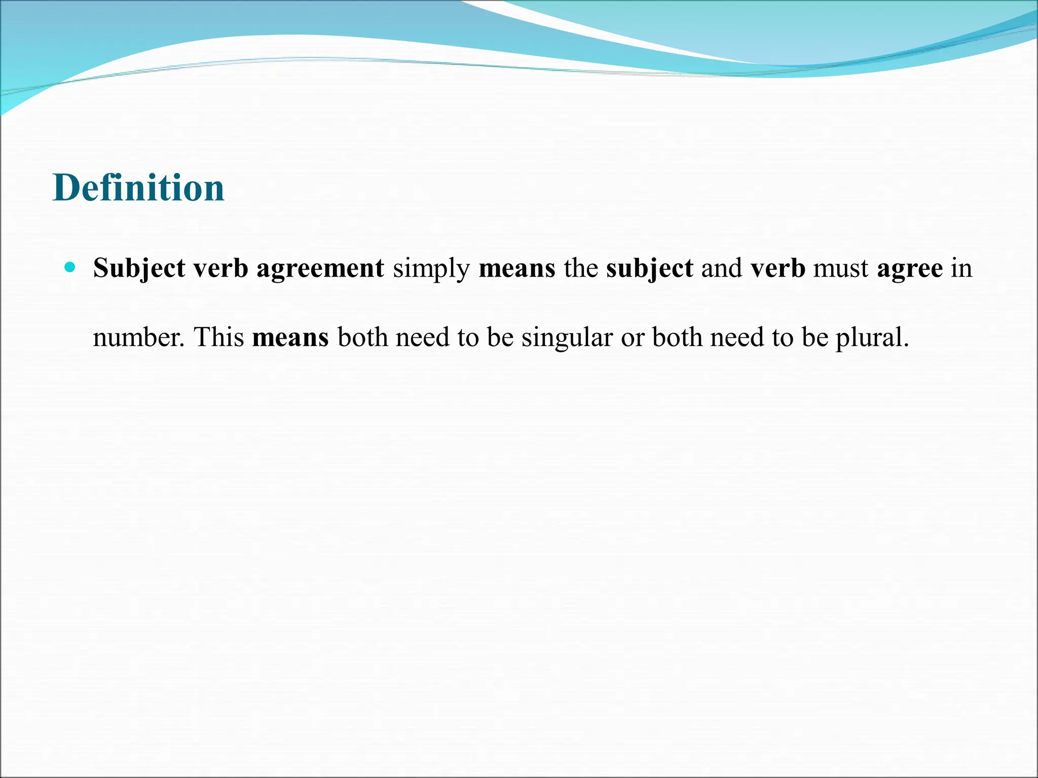 A ppt on the topic Subject verb agreement | PDF