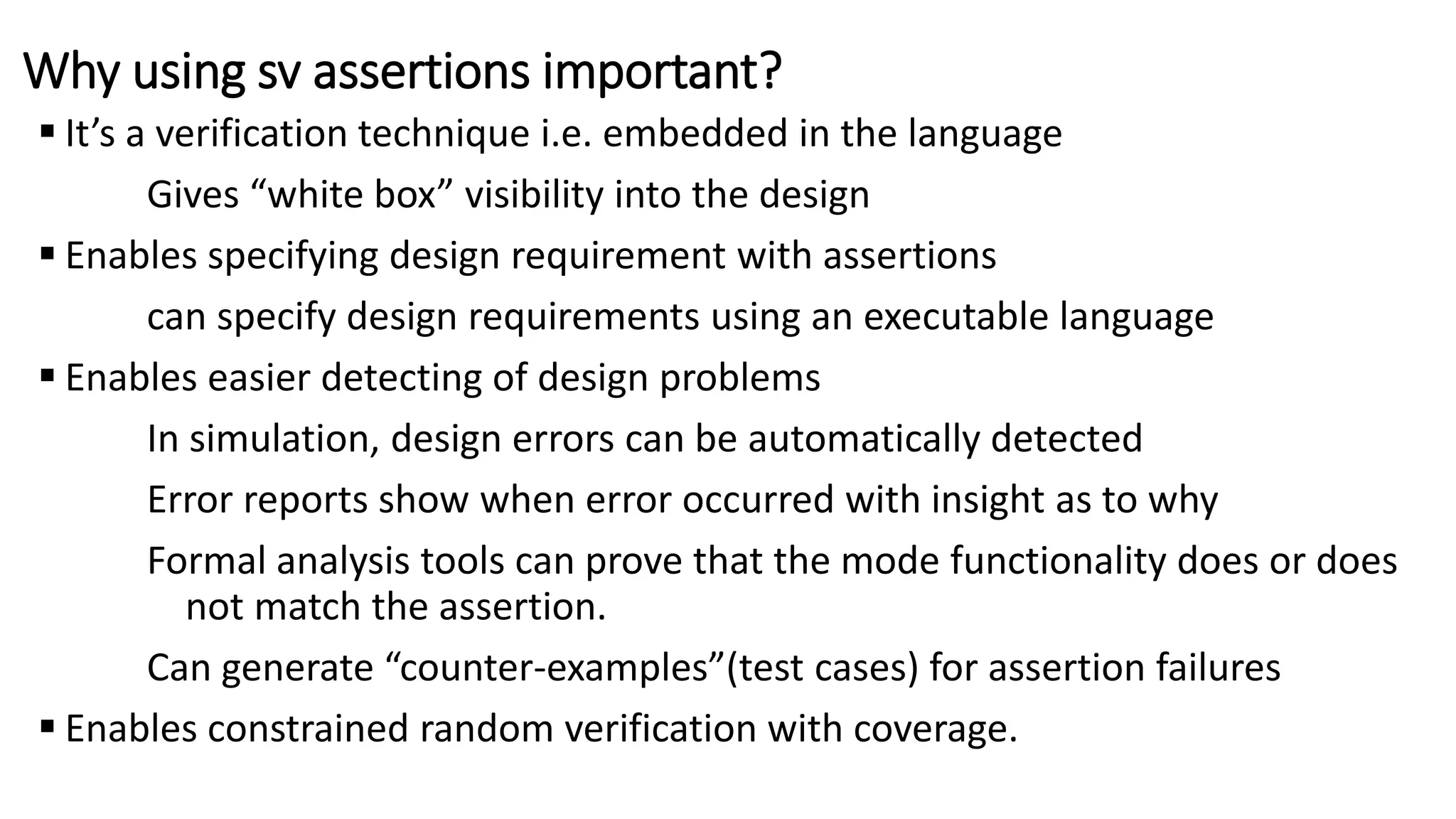 System Verilog Assertions Ppt