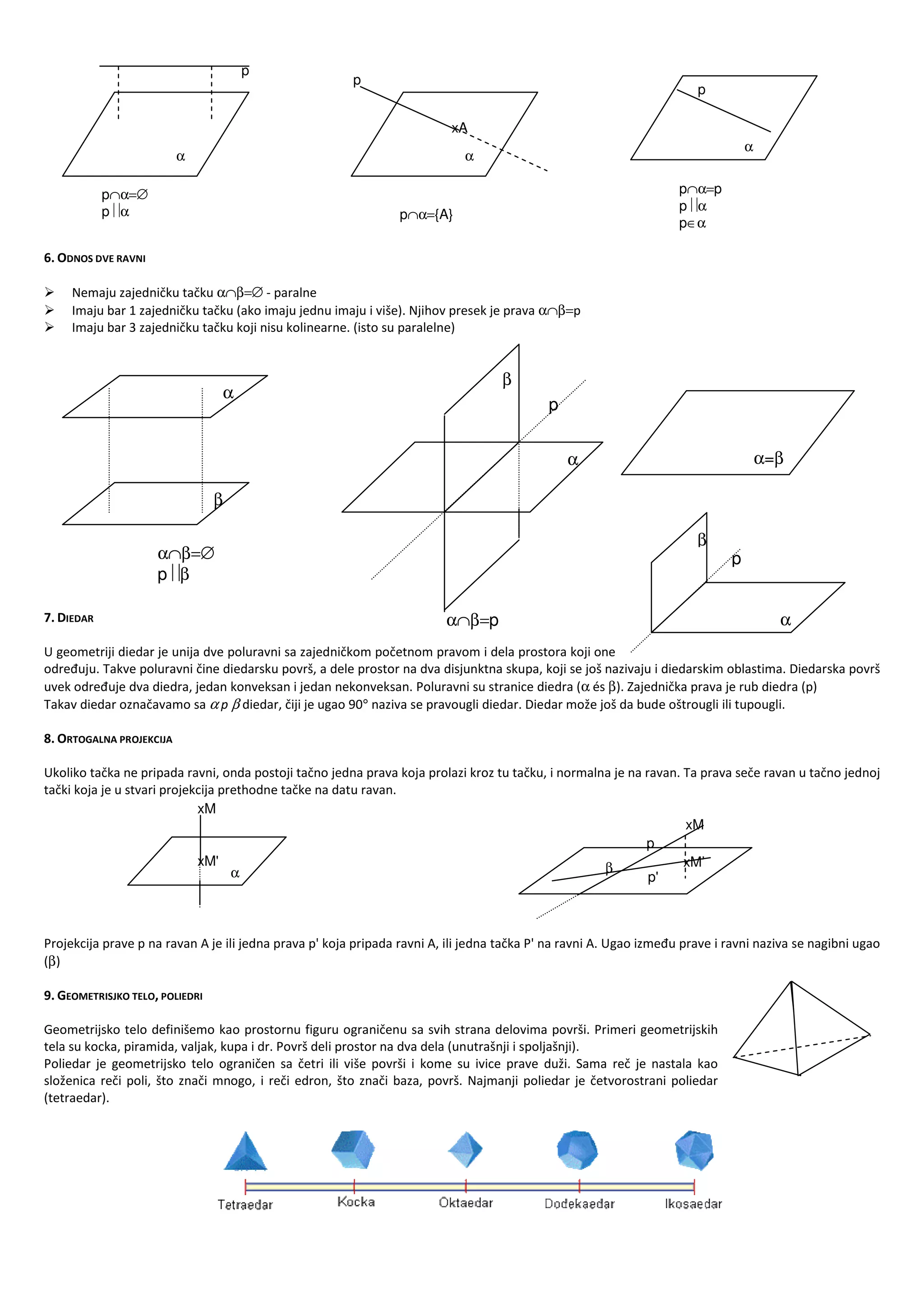 Tačka, prava i ravan | PDF
