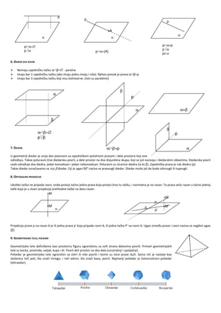 Tačka, prava i ravan | PDF