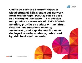 IBM SONAS and the Cloud Storage Taxonomy | PPT