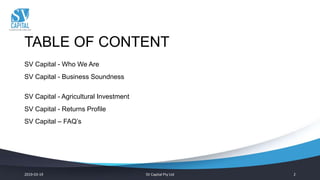 Sv capital presentation | PPT