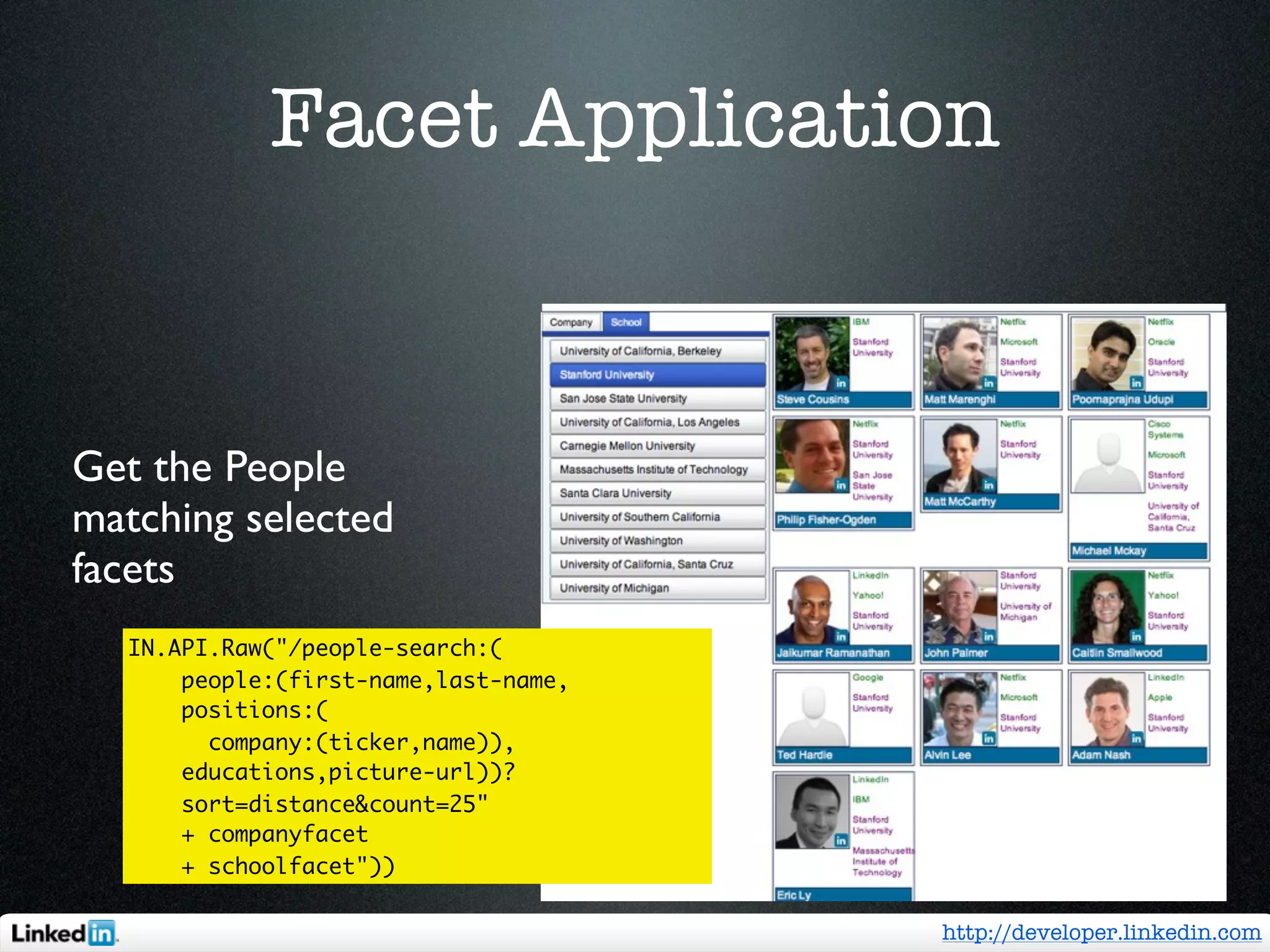 Creating Professional Applications with the LinkedIn API | PPT