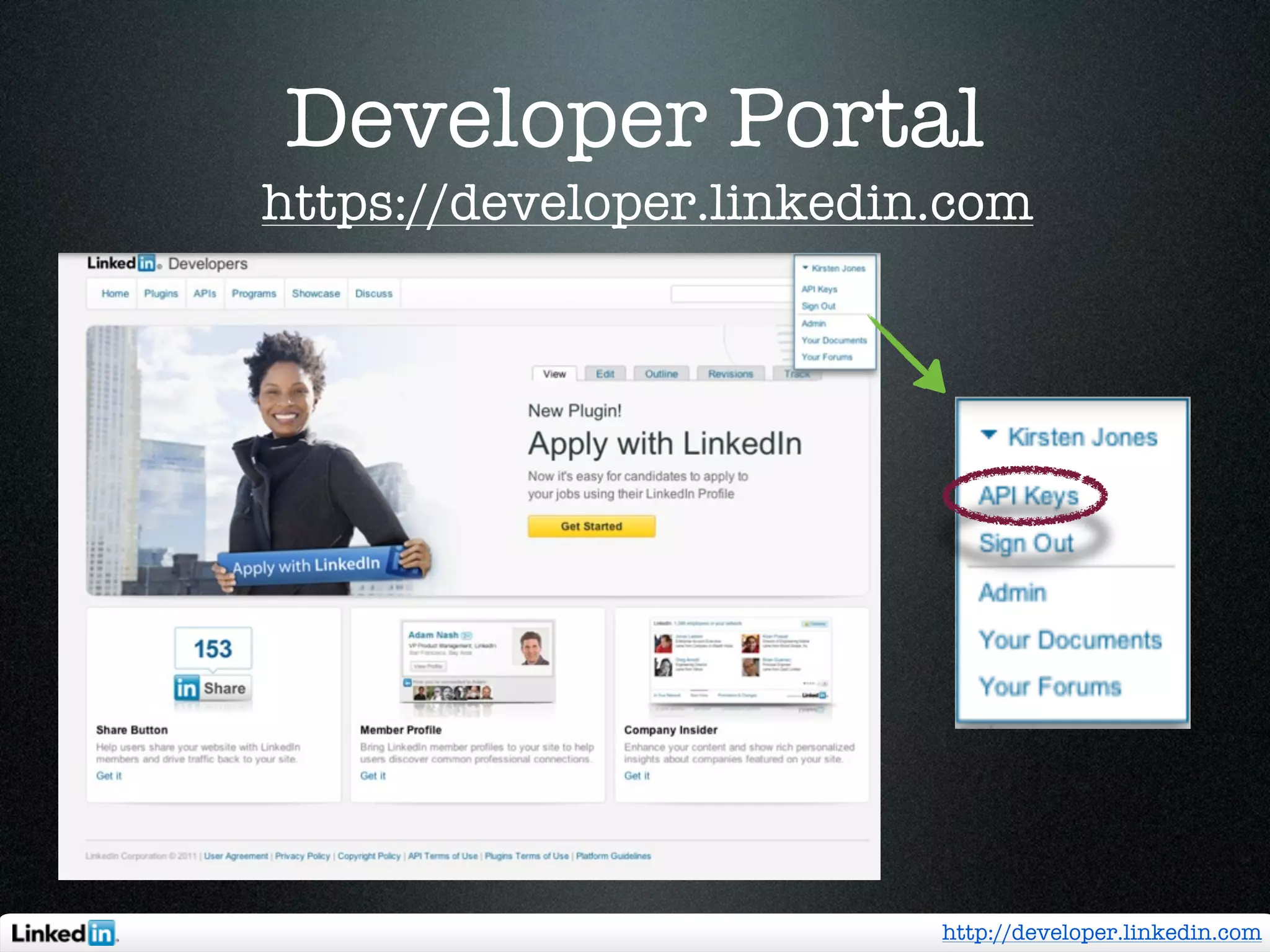 Creating Professional Applications with the LinkedIn API | PPT