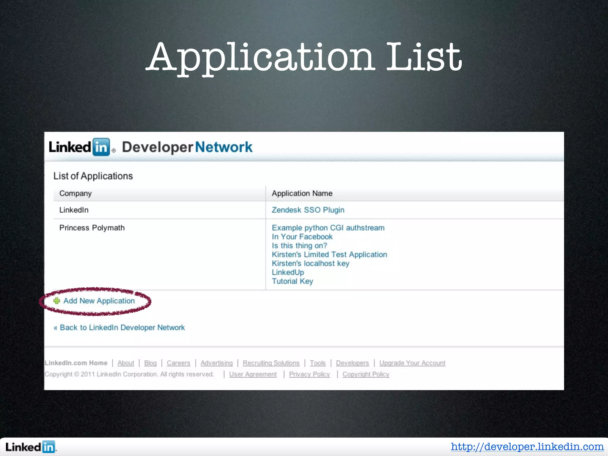 Creating Professional Applications with the LinkedIn API | PPT