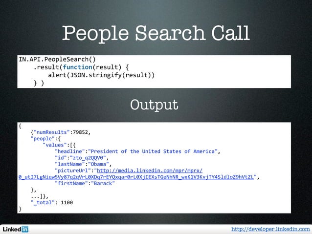 Creating Professional Applications with the LinkedIn API | PPT