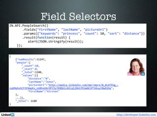 Creating Professional Applications with the LinkedIn API | PPT