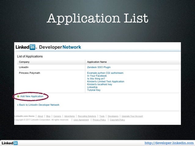 Creating Professional Applications with the LinkedIn API | PPT