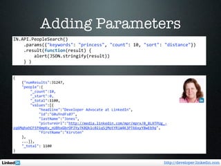 Creating Professional Applications with the LinkedIn API | PPT
