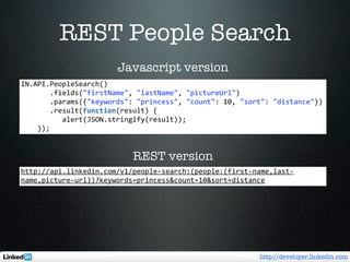 Creating Professional Applications with the LinkedIn API | PPT