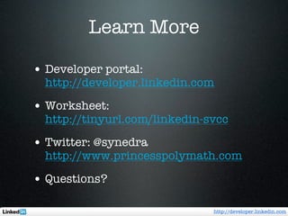 Creating Professional Applications with the LinkedIn API | PPT