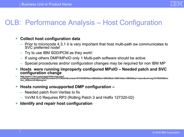 IBM SAN Volume Controller Performance Analysis | PPT | Operating Systems | Computer Software and ...
