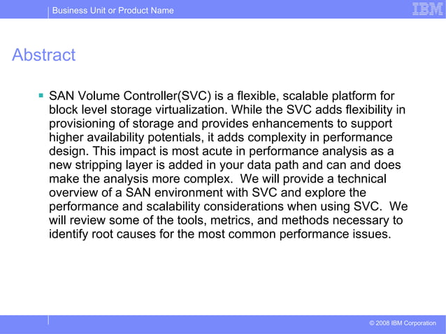 IBM SAN Volume Controller Performance Analysis | PPT | Operating Systems | Computer Software and ...