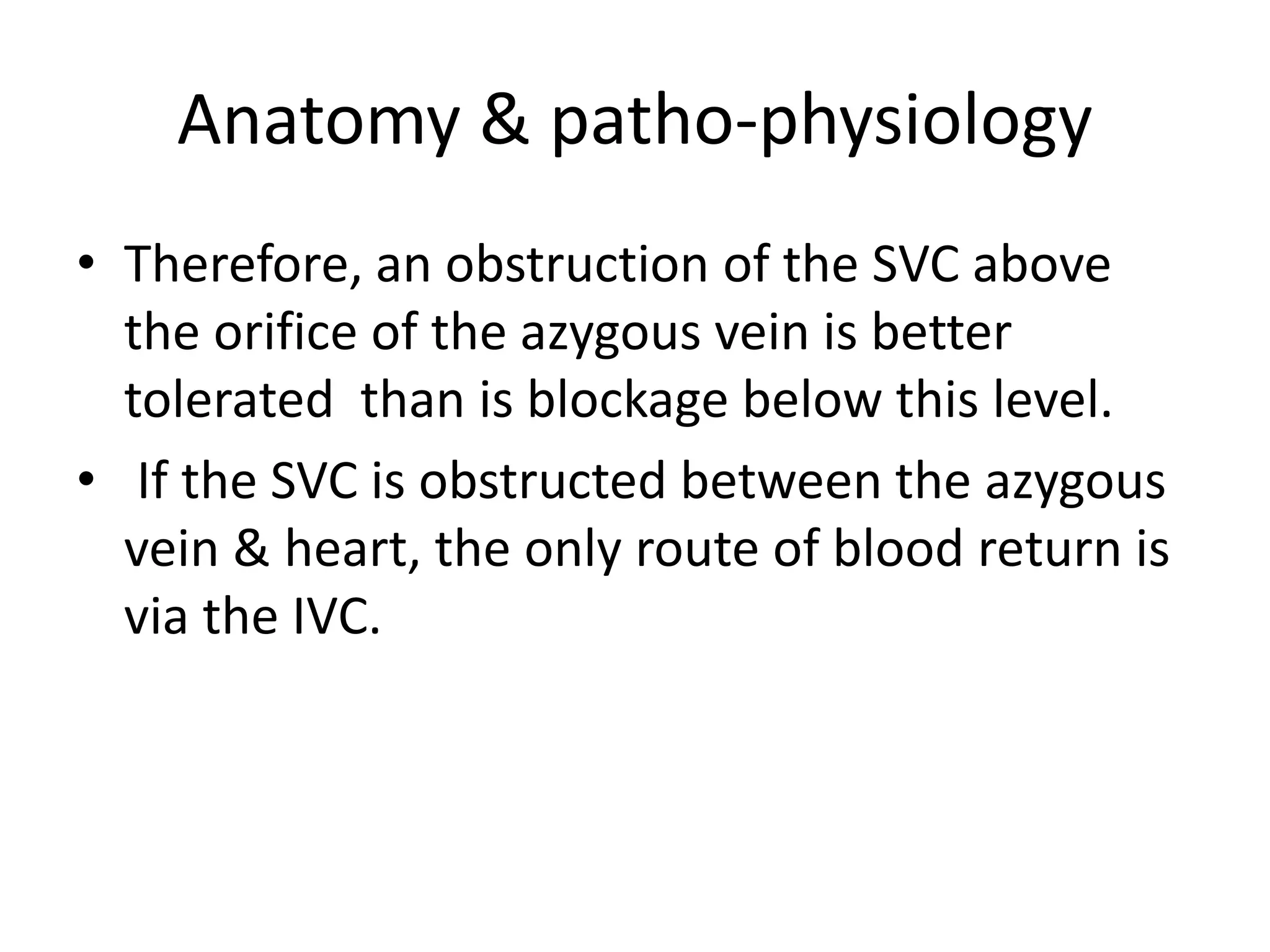 management of superior vena cava syndrome,SVCS | PPTX