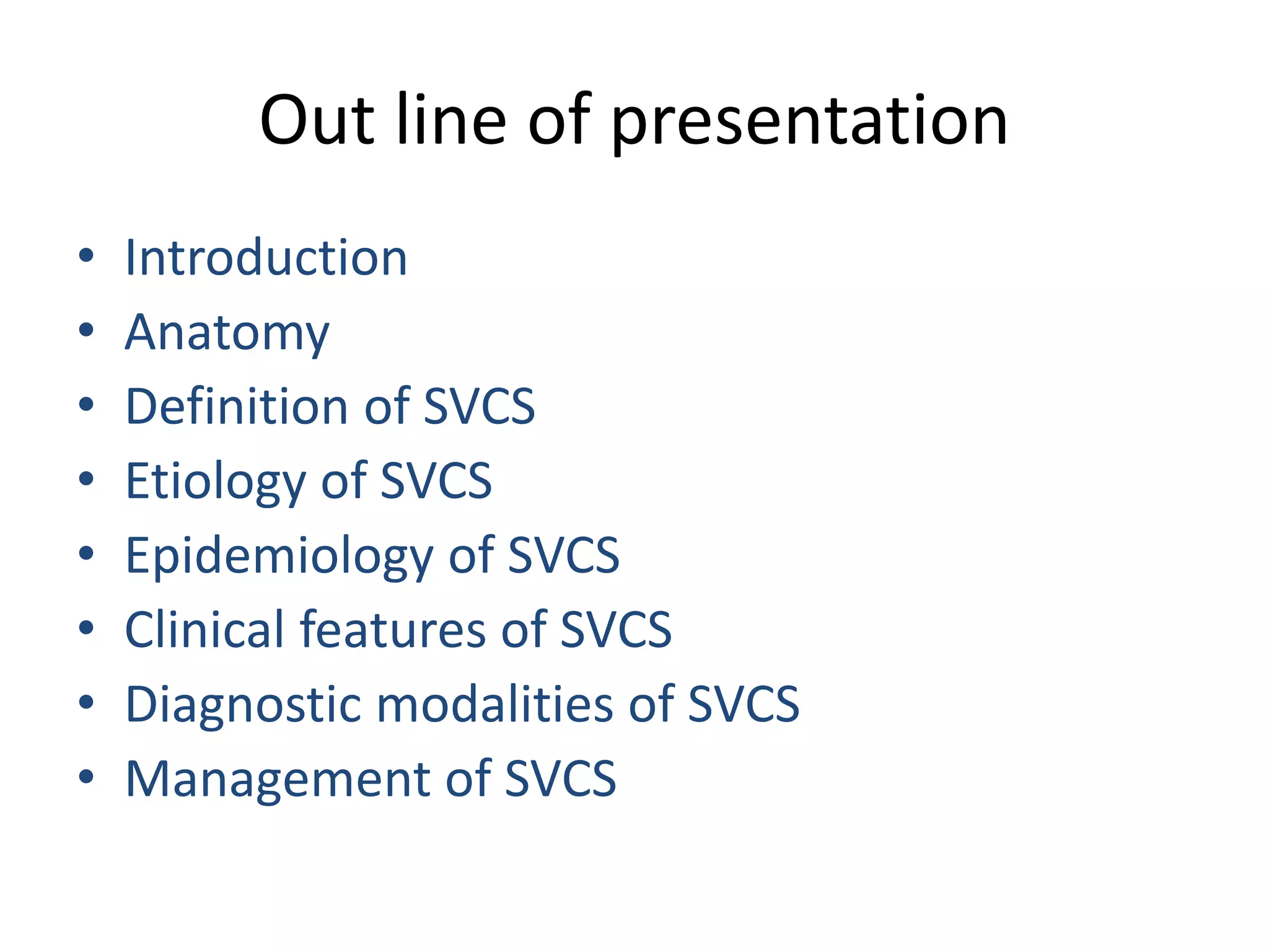 management of superior vena cava syndrome,SVCS | PPTX