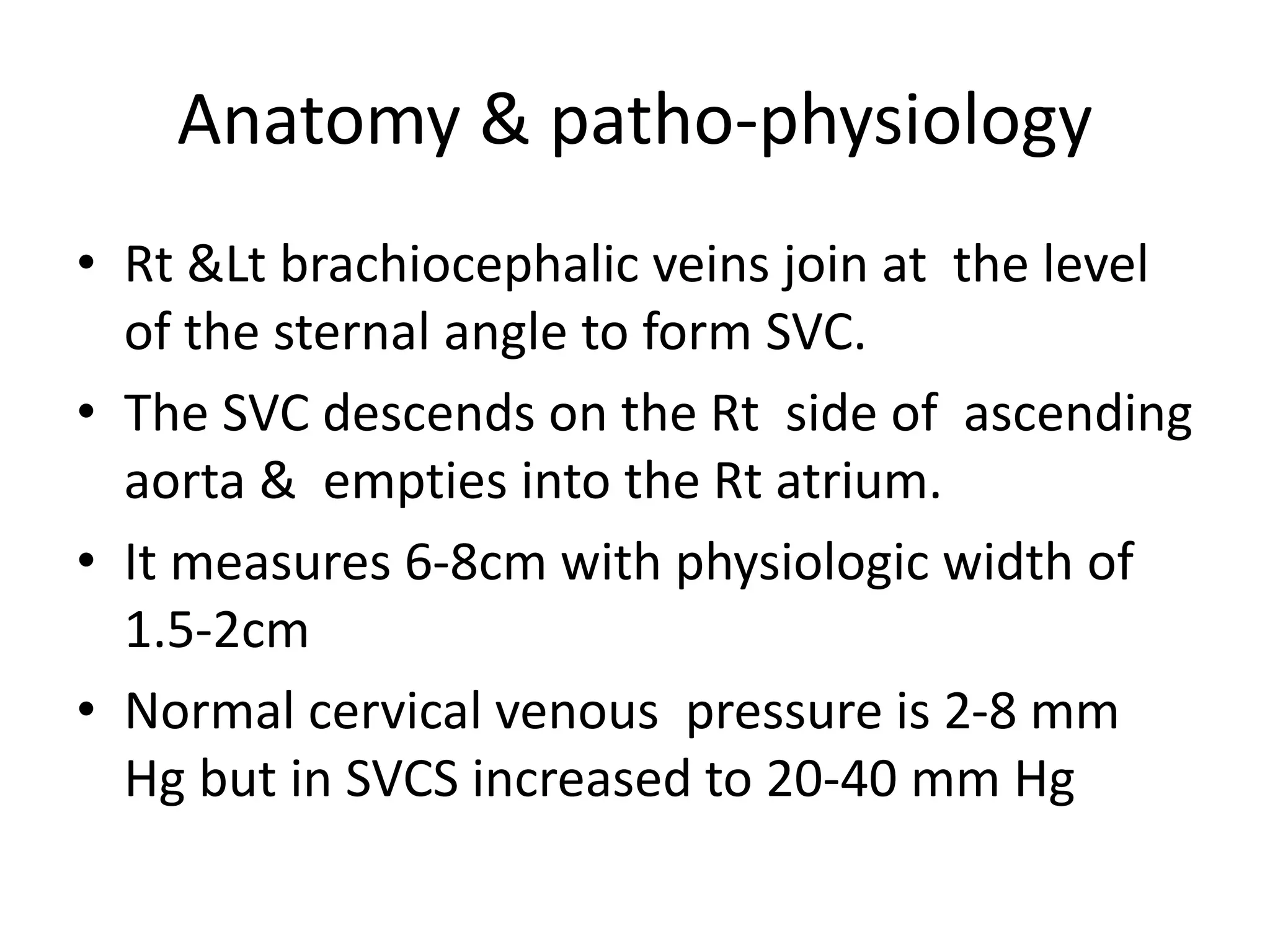management of superior vena cava syndrome,SVCS | PPTX
