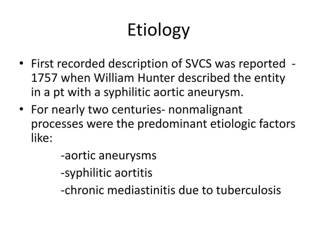management of superior vena cava syndrome,SVCS | PPTX | Heart and ...