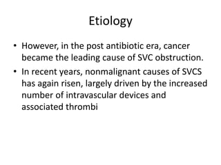 management of superior vena cava syndrome,SVCS | PPTX