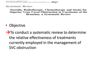 management of superior vena cava syndrome,SVCS | PPTX