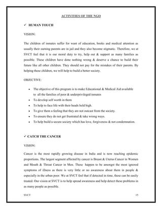 Social Internship report by jbs 2009 2011 on SVCT | DOCX