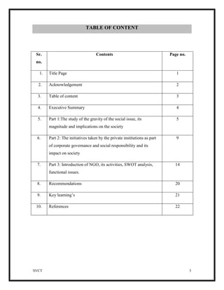 Social Internship report by jbs 2009 2011 on SVCT | DOCX