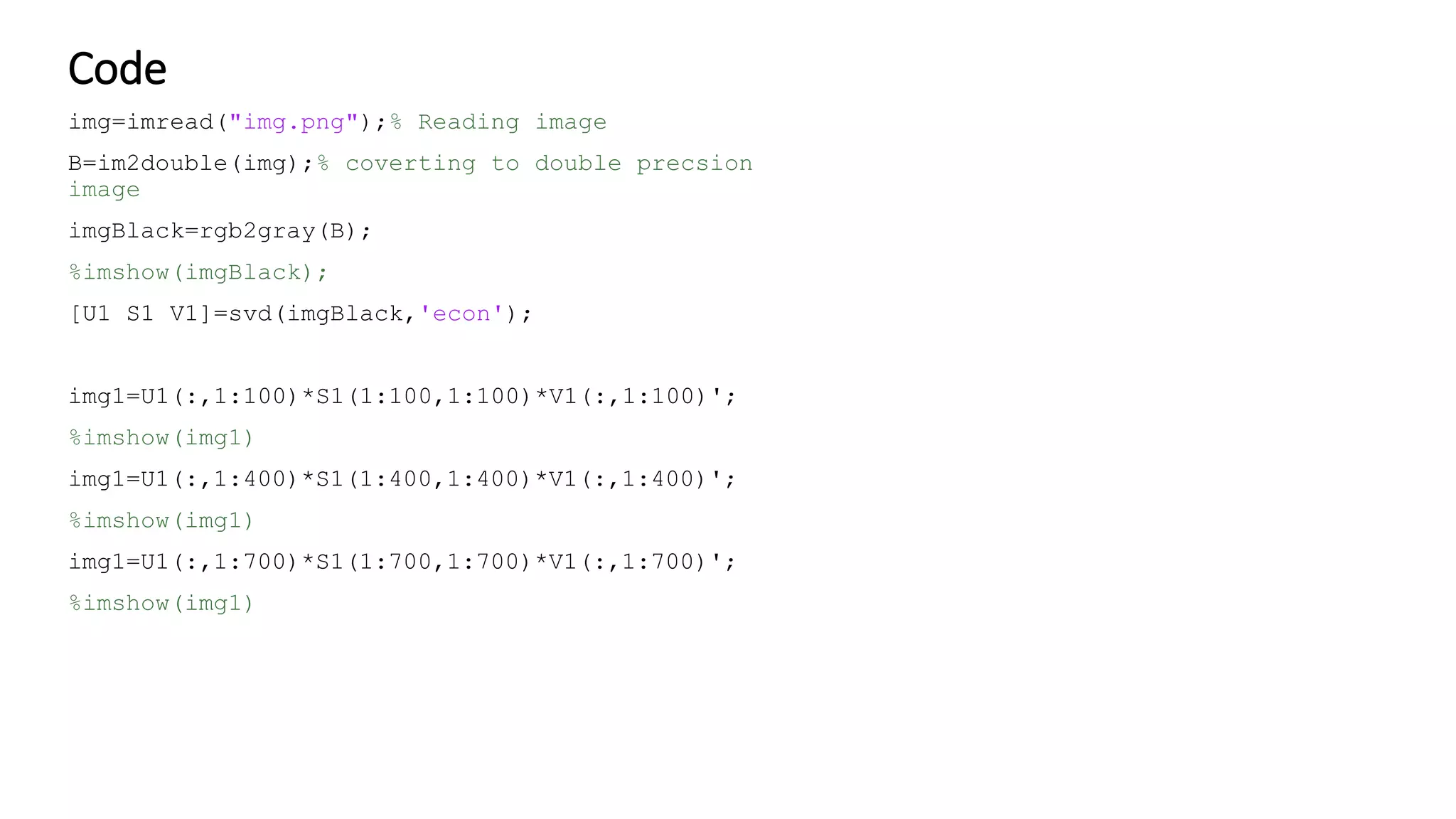 The Singular Value Decomposition Theroy Example Ppt