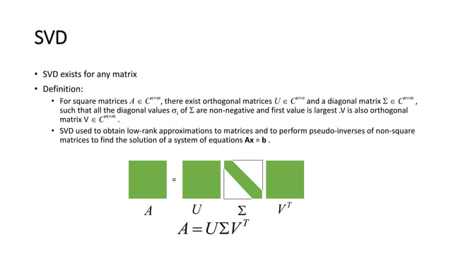 The Singular Value Decomposition theroy + example | PPTX | Technology & Computing