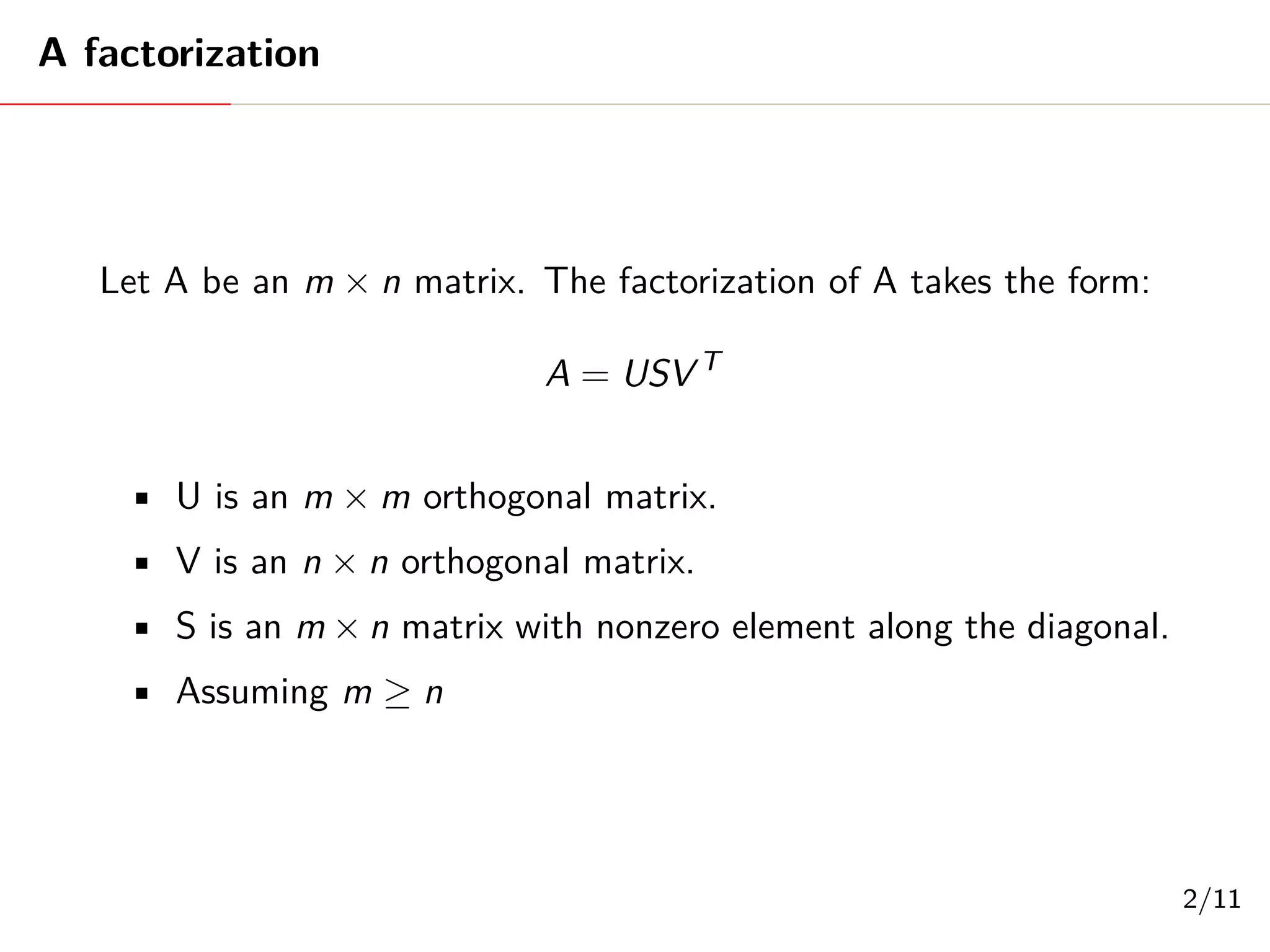 Singular Value Decompostion (SVD) | PDF