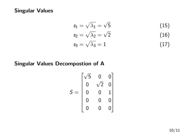 Singular Value Decompostion (SVD) | PDF