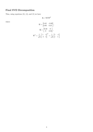 Understanding Singular Value Decomposition (SVD) | PDF