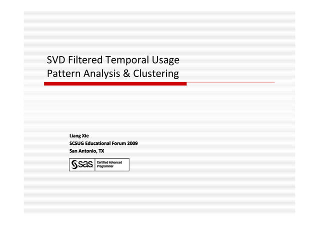 Svd filtered temporal usage clustering | PPT