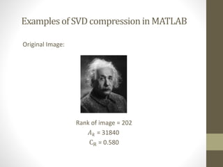 Singular Value Decomposition Image Compression | PPTX