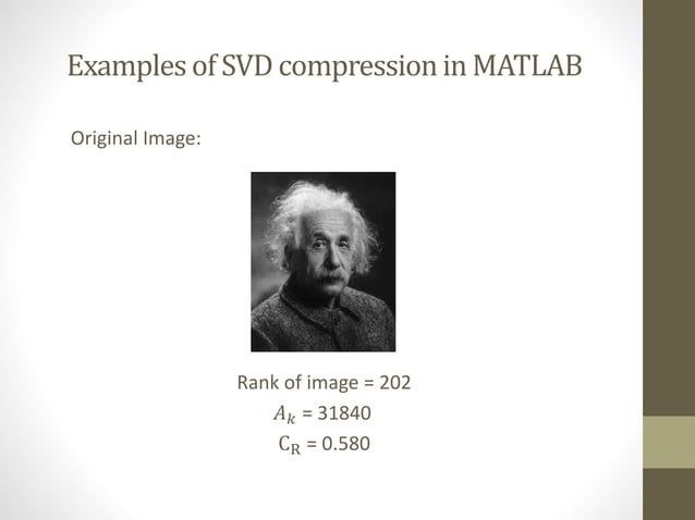 Singular Value Decomposition Image Compression | PPTX
