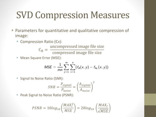 Singular Value Decomposition Image Compression | PPTX