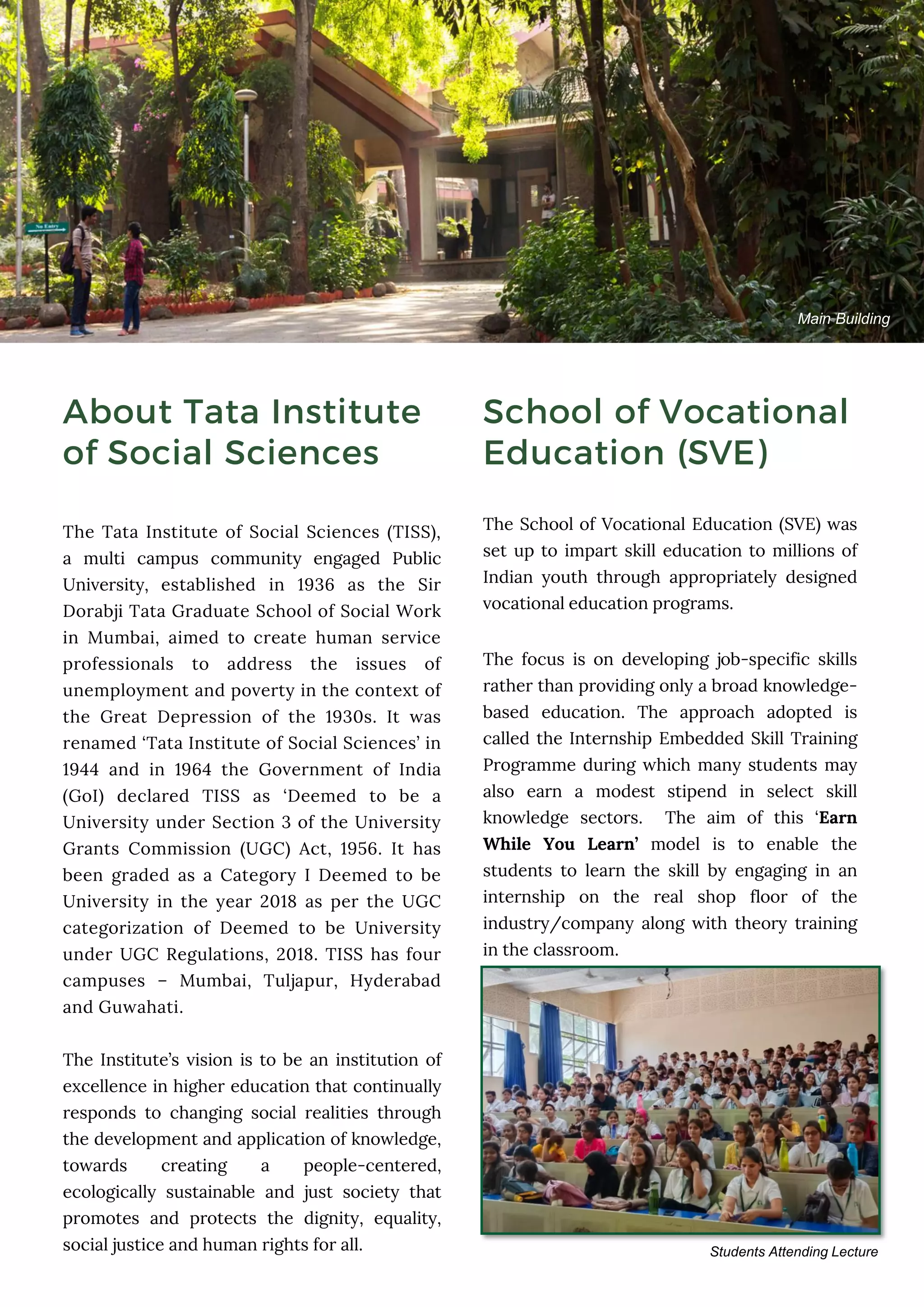 Complete Course Structure with Syllabus in TISS SVE | PDF ...