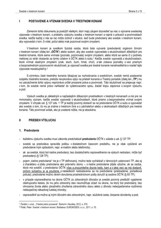 Postavenie svedka v trestnom práve | PDF